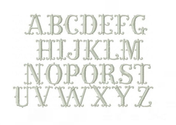 Fishtail Embroidery Font Fish Tail Monogram by HerringtonDesign