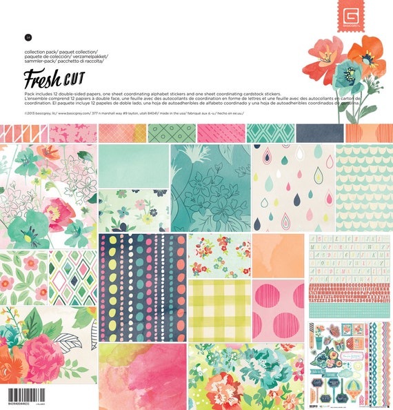 Basic Grey Paper Collection Kit Fresh Cut by Lotsofbubbles4me