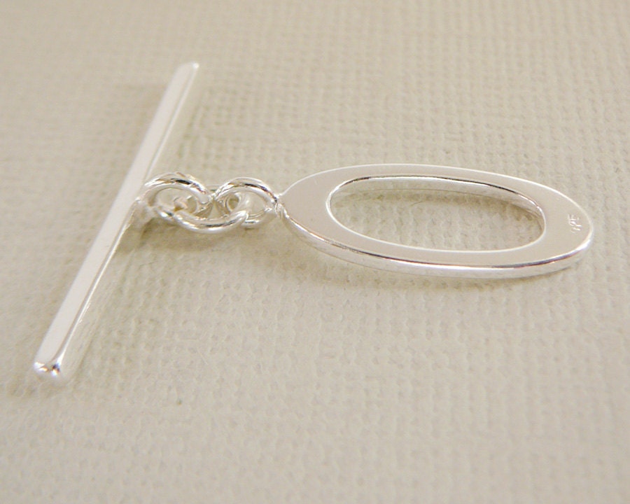 Sterling Silver Clasp Toggle Big Oval Jewelry Closure 925