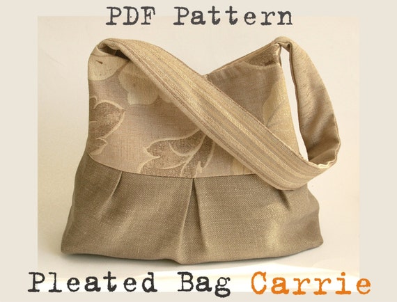 PDF Sewing Pattern to make Pleated Bag CARRIE by DelindaBoutique