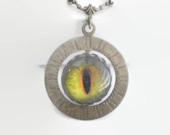 Unique Eye Necklace Steampunk Eye Vintage Swivel Glass Cabochon ...