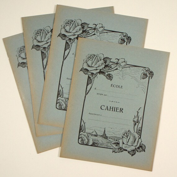 4 Notebooks Vintage French Cahiers
