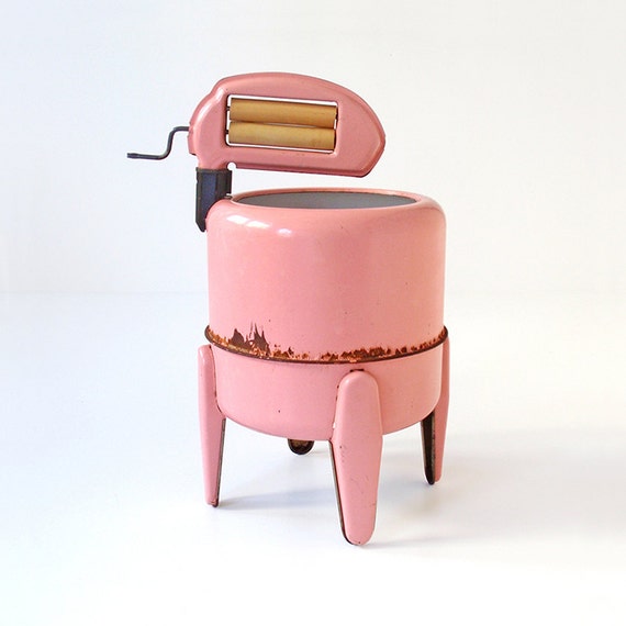 Vintage Pink Toy Wringer Washer by Wolverine