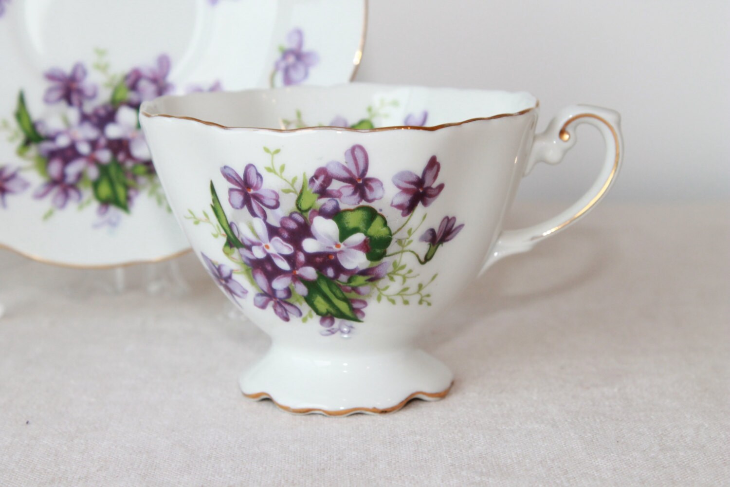Vintage Rosetti Fine China Cup and Saucer Spring Violets – Haute Juice
