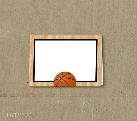 Basketball Party Food Tent Labels Place Cards Printable DIY