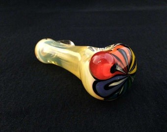 Sale Glass Pipe Inside Out Silver Fuming With Rainbow Flower Color ...