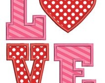 Popular items for love applique design on Etsy