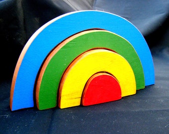 Items similar to Wooden rainbow puzzle. Great for toddlers and young ...