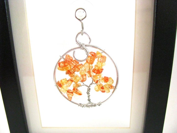 Items similar to Amber Glass Tree of Life Sun Catcher or Pendant ...