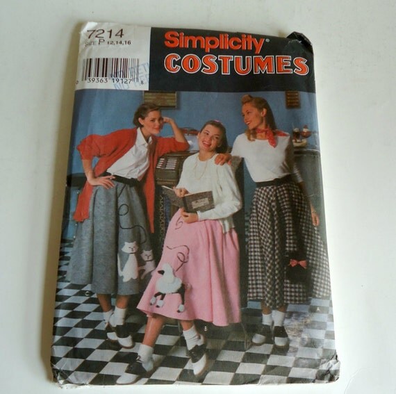 Simplicity Pattern Costume Misses Circle Skirt Adult Woman