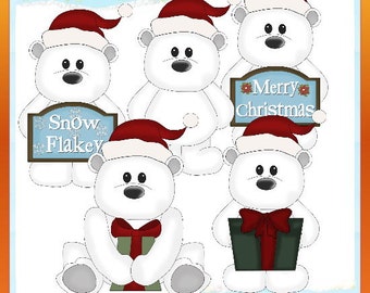 Polar bear clipart | Etsy