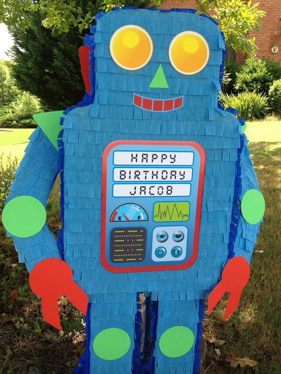 Robot Pinata. Customizable Robot Pinata by AbitaAchie on Etsy