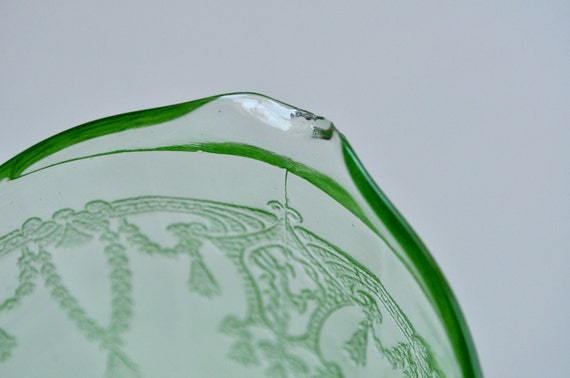 Green Depression Glass Sugar Creamer Set Cameo Ballerina Green Depression Glass Sugar Creamer Set Cameo Ballerina