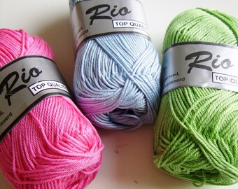 Lammy Rio mercerized cotton crochet yarn-3 pack