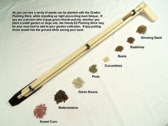 Garden and Ginseng Planting Stick Gardening Tool Wooden Steel