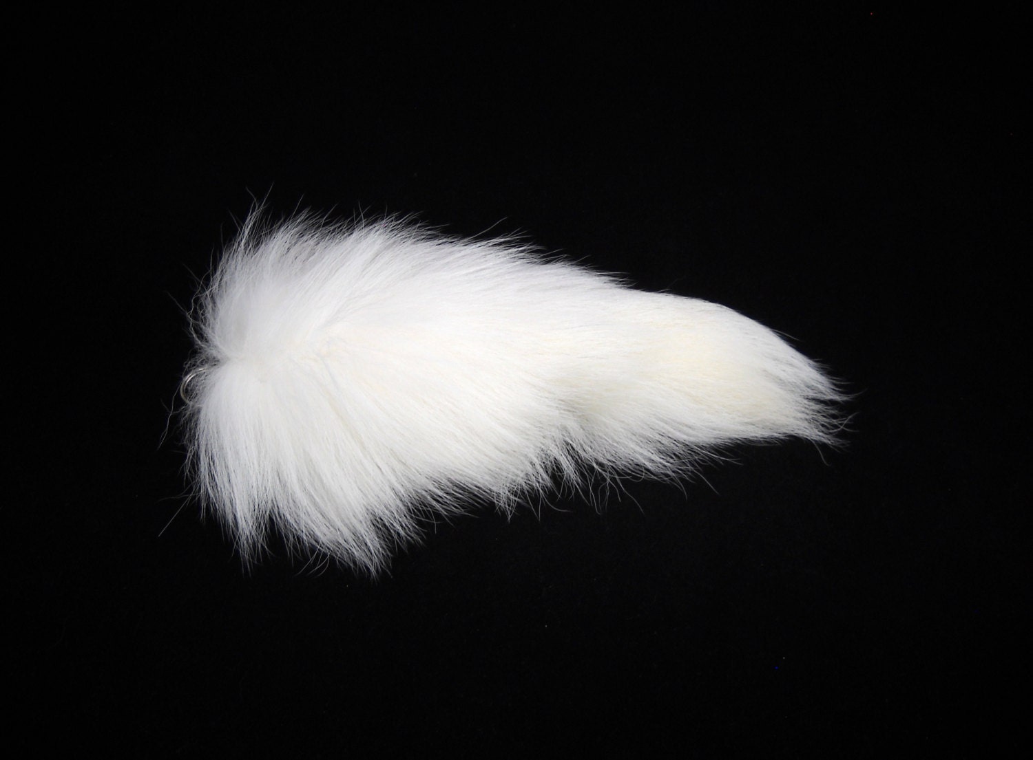 8 to 11 White Arctic Fox Tail Real Fur Totem by EvasFeathers
