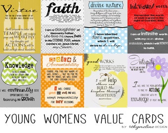 Digital - Young Womens Value Cards LDS young womens hand outs young ...