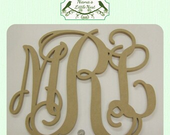 Large Unfinished Vine Monogram / Fancy Monogram