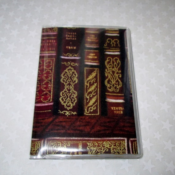 Mini Wallet Gift Card Holder Library Books Fabric & Vinyl