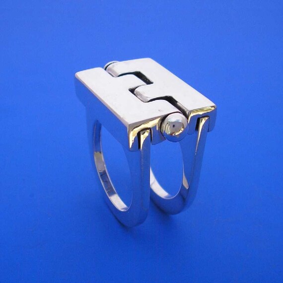 Silver Kinetic Hinge Ring Hand Made Solid Silver by ijewellery