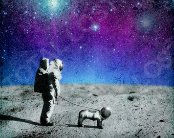Moon dog art | Etsy
