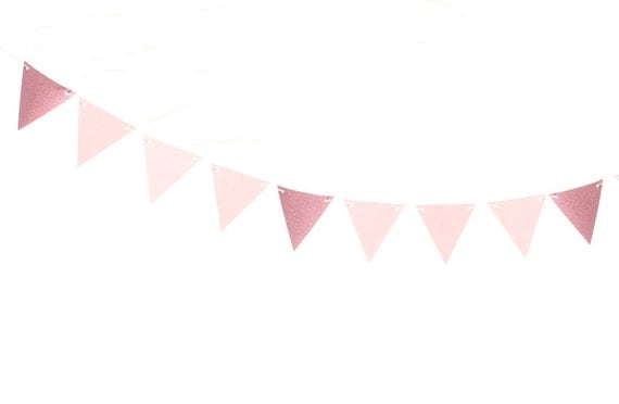 Pink Triangle Flag Banner / Pink Pennant Banner / Pink Bunting