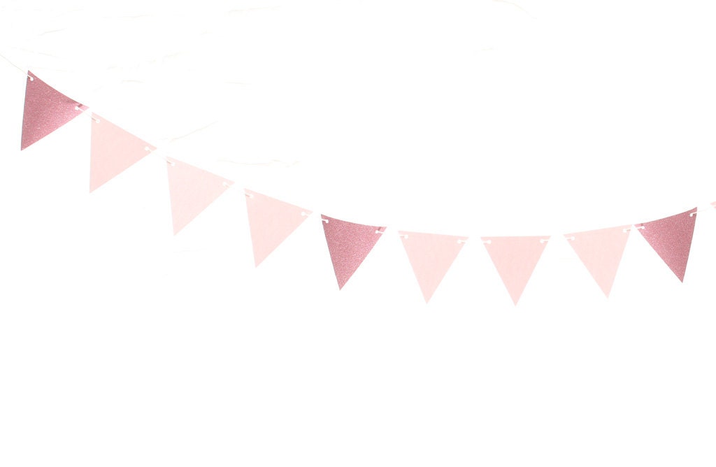 Pink Triangle Flag Banner / Pink Pennant Banner by MakeItMerryShop