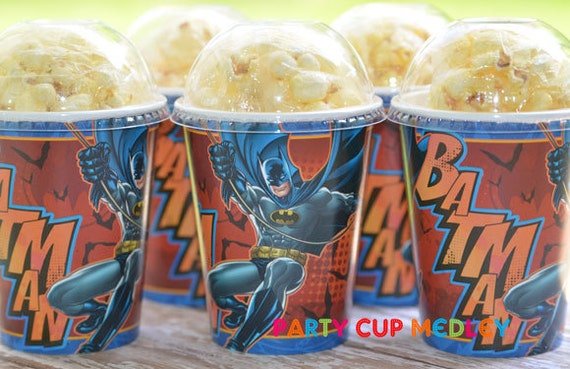 Batman Birthday Party Popcorn by PartyCupMedley on Etsy