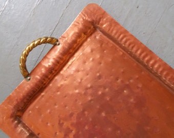 Hand Wrought Copper Tray - Vintage Hammered Copper Tray - Copper and ...