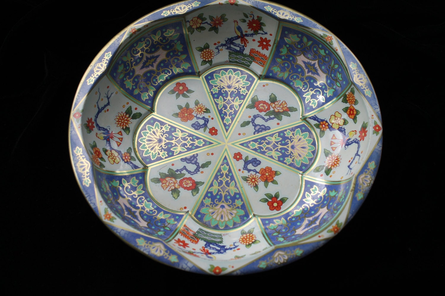 Vintage Daher tin bowl,made in England,collectible,fruitbowl,nut bowl ...