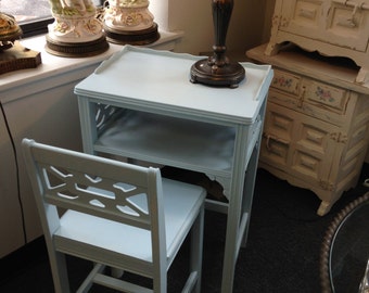 Childs room, Kids Desk, Aqua painted wood, shabby chic, cottage chic ...