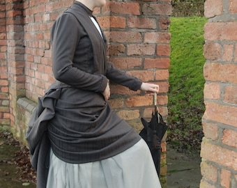 The Governess Gown - Victorian Dress with Bustle Cage