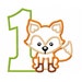 Fox Number 1/ First Birthday Applique Machine Embroidery