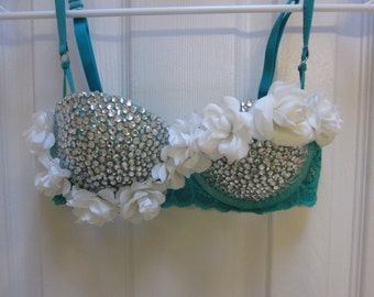 sale Roses and Rhinestones Bra 32B