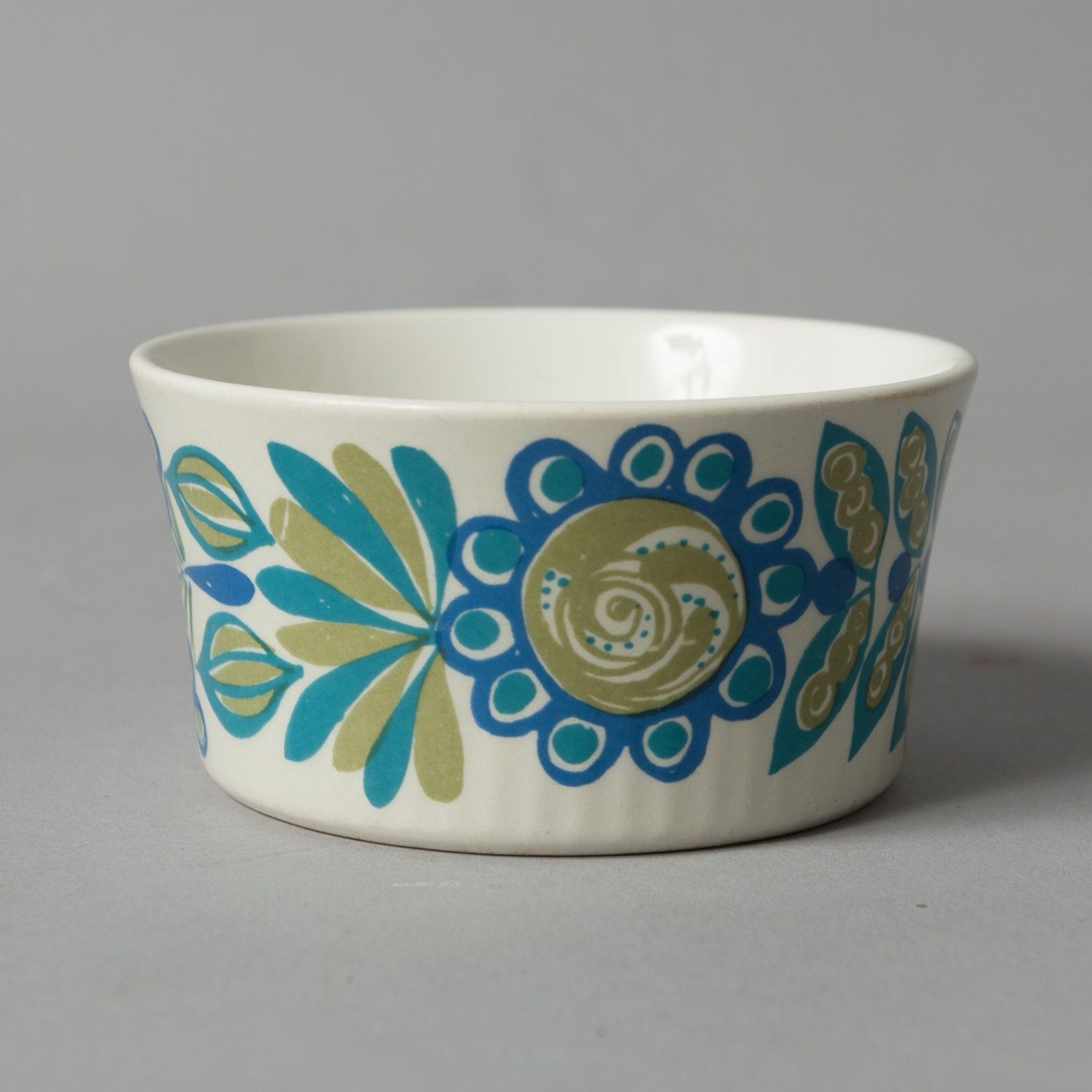 vintage bowl figgjo flint norway blue green turi design retro ...
