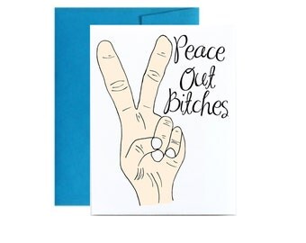 Retirement greeting card moving leaving home graduation peace out ...