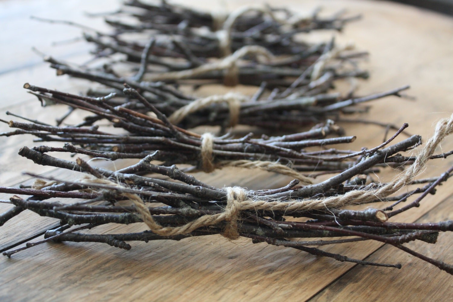 Twig Bundles Rustic Wedding Placecards Birch Tree Twigs