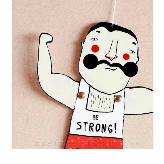 DIY Muscle Man Paper Doll DIY postcard paper puppet