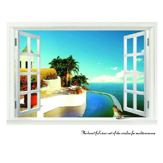 New Fake Window Wallpaper by DesignWalls on Etsy