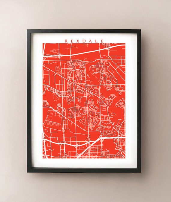 Rexdale Map Print Toronto Poster by CartoCreative on Etsy