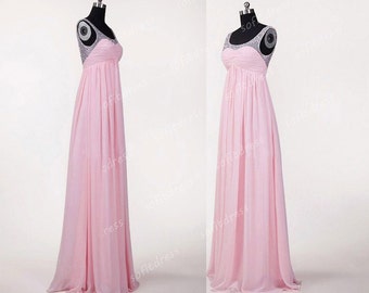 unique prom dresses, pink prom dresses, elegant prom dress, pink ...