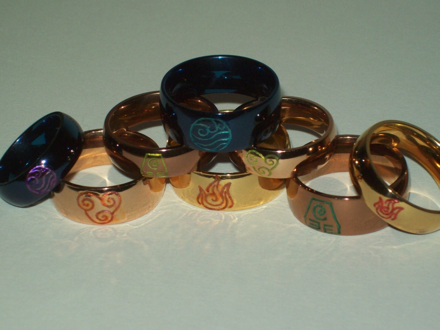 Avatar Element Symbol Rings Great for Cosplay