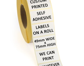 250 Self Adhesive Labels on a roll 50mm x 30mm Custom