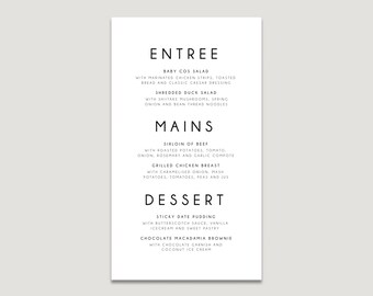 Diy menu card | Etsy