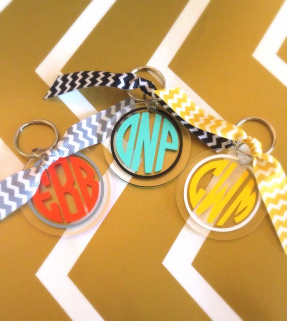 Items similar to 2 inch Monogrammed Keychain on Etsy