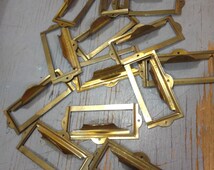Brass Rectangular Library Card Catalog Apothecary Drawer Name Label ...