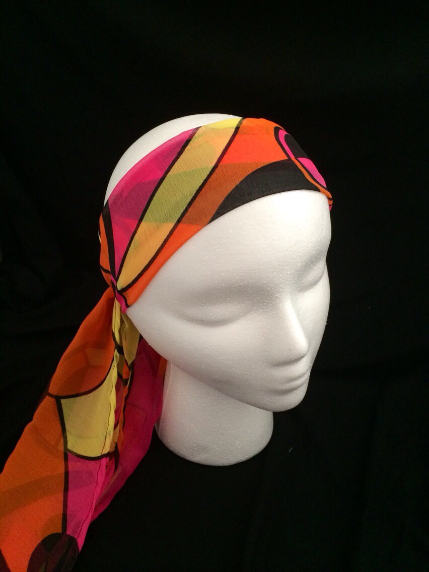 Colorful 60s inspired fashion scarf