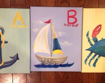 Popular items for alphabet painting on Etsy