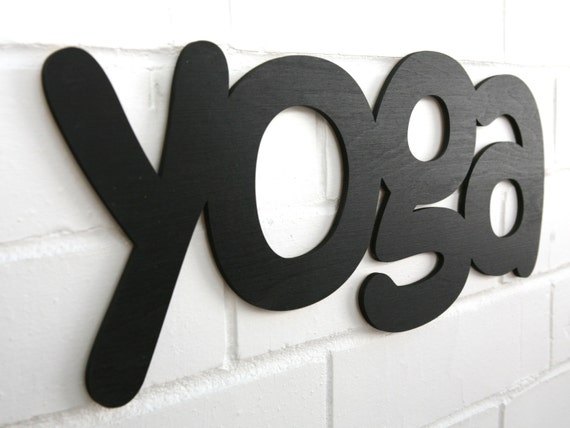Items similar to Yoga Wooden Sign BLACK on Etsy