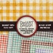 Retro gingham Patterns digital paper vintage grunge